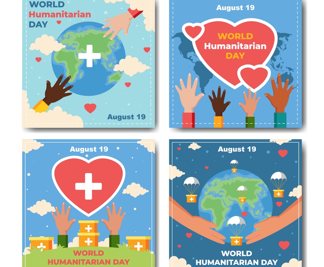 World Humanitarian Day Card Vector Art & Graphics | freevector.com