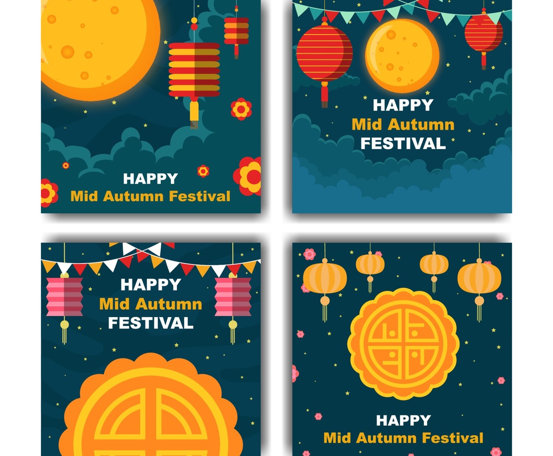 Mid Autumn Festival Social Media Post Vector Art & Graphics ...