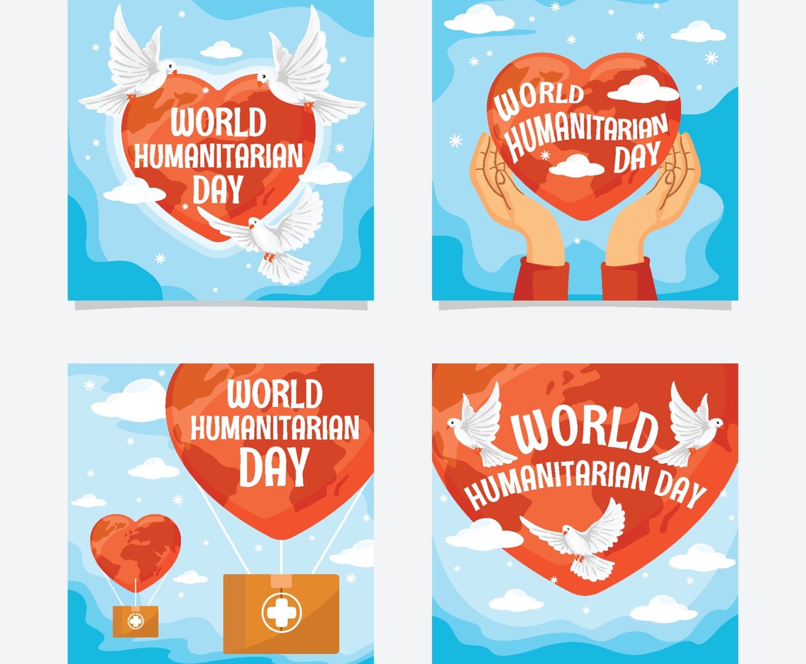 Happy Humanitarian Day Social Media Post Vector Art & Graphics ...
