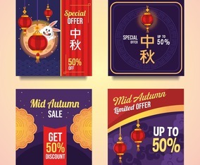 Mid Autumn Social Media Post Design Vector Art & Graphics | freevector.com