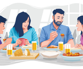 Family Eating Vector Art & Graphics | freevector.com