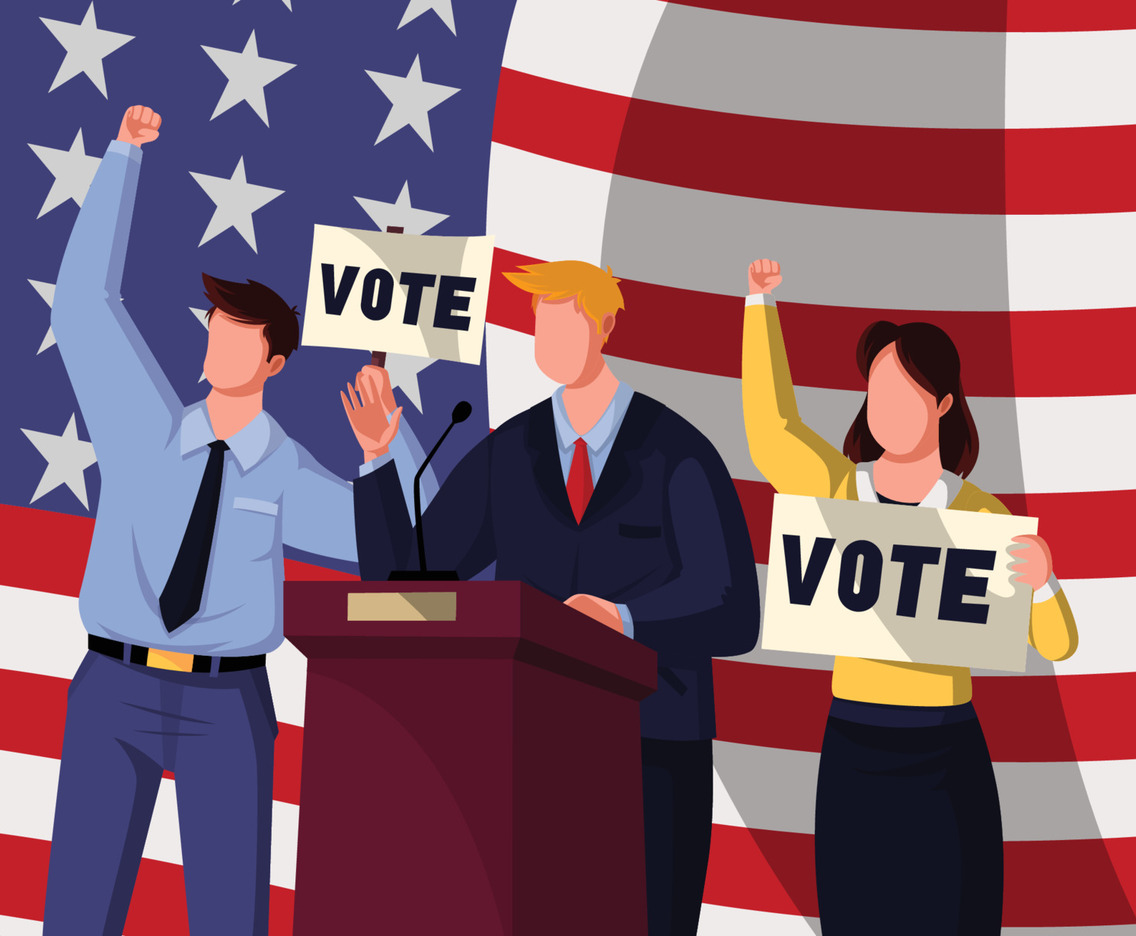 Presidential Elections In America With Few Voters Vector Art & Graphics ...