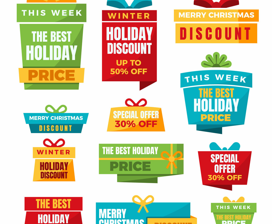 Set Of Christmas Gift Labels Vector Art & Graphics | freevector.com