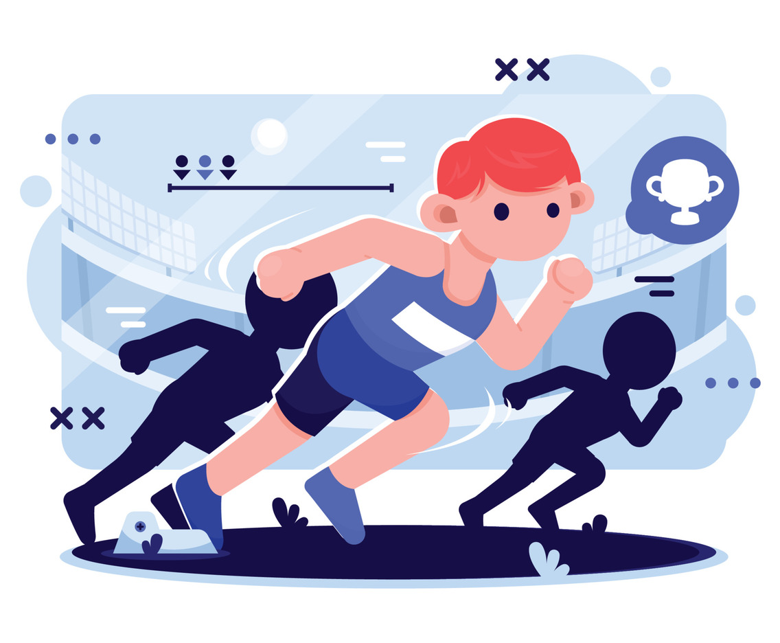Runner Athlete During Race Vector Art & Graphics | freevector.com