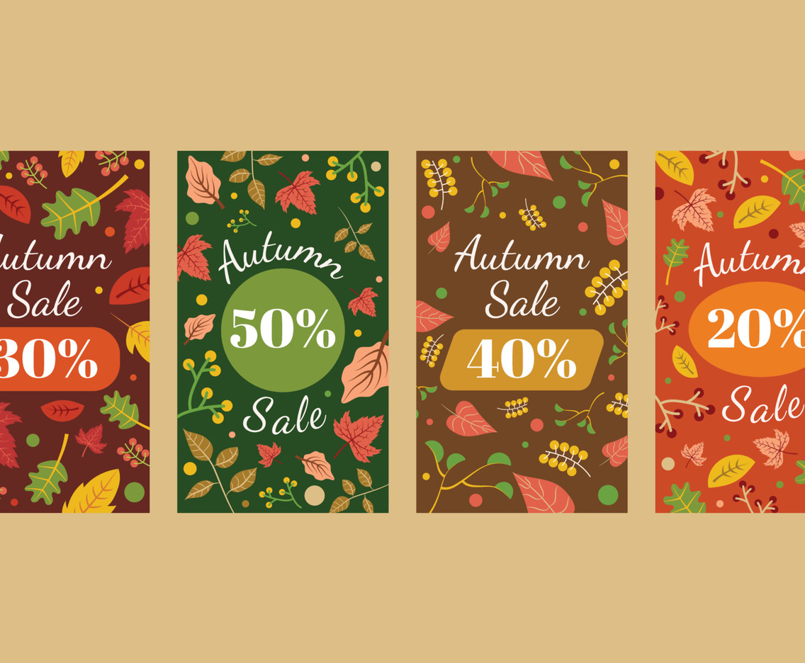 Autumn Social Media Template Set Vector Art & Graphics | freevector.com