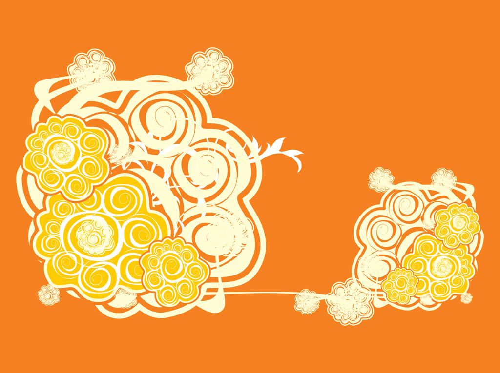 Orange Floral Background Vector Art & Graphics | freevector.com