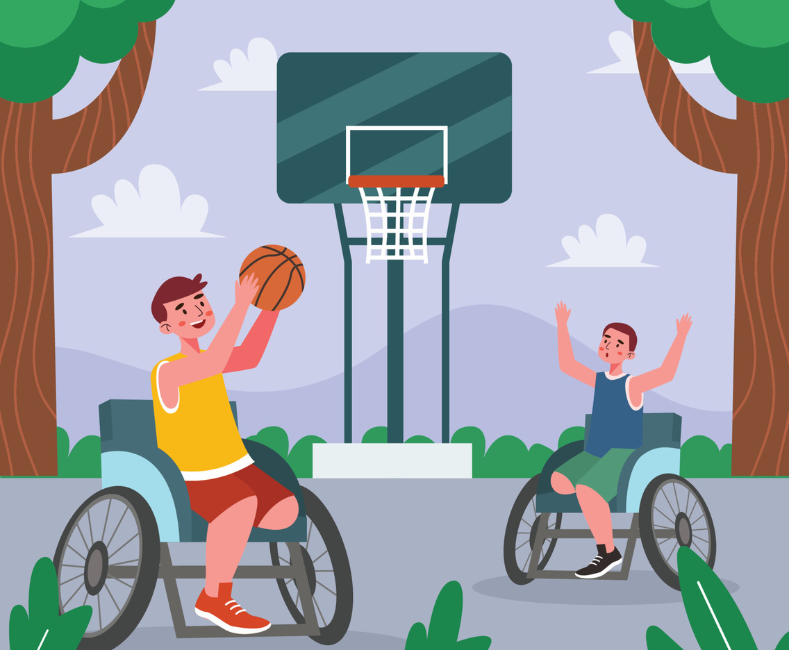 Disabled Basketball Athlete Joins Paralympics Vector Art & Graphics ...