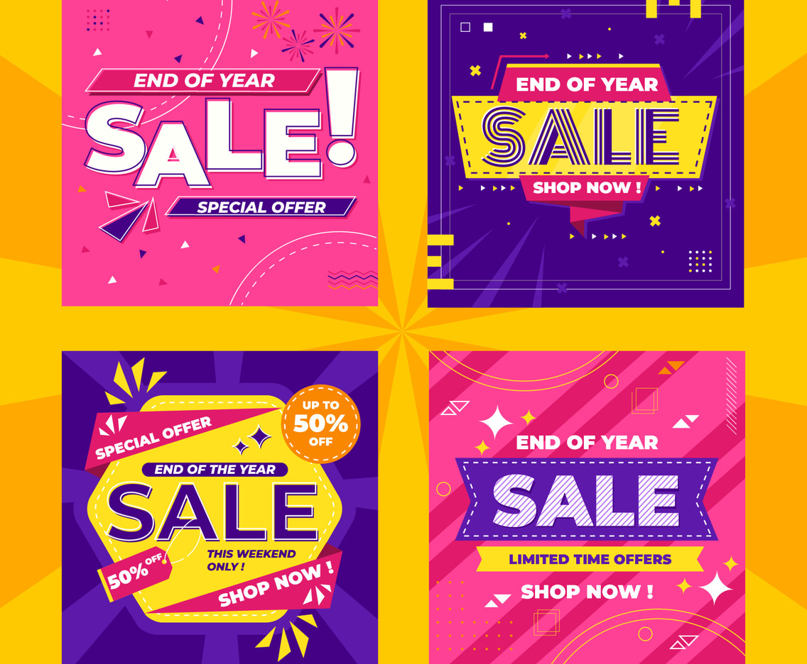 End Of Year Sale Social Media Vector Art & Graphics | freevector.com