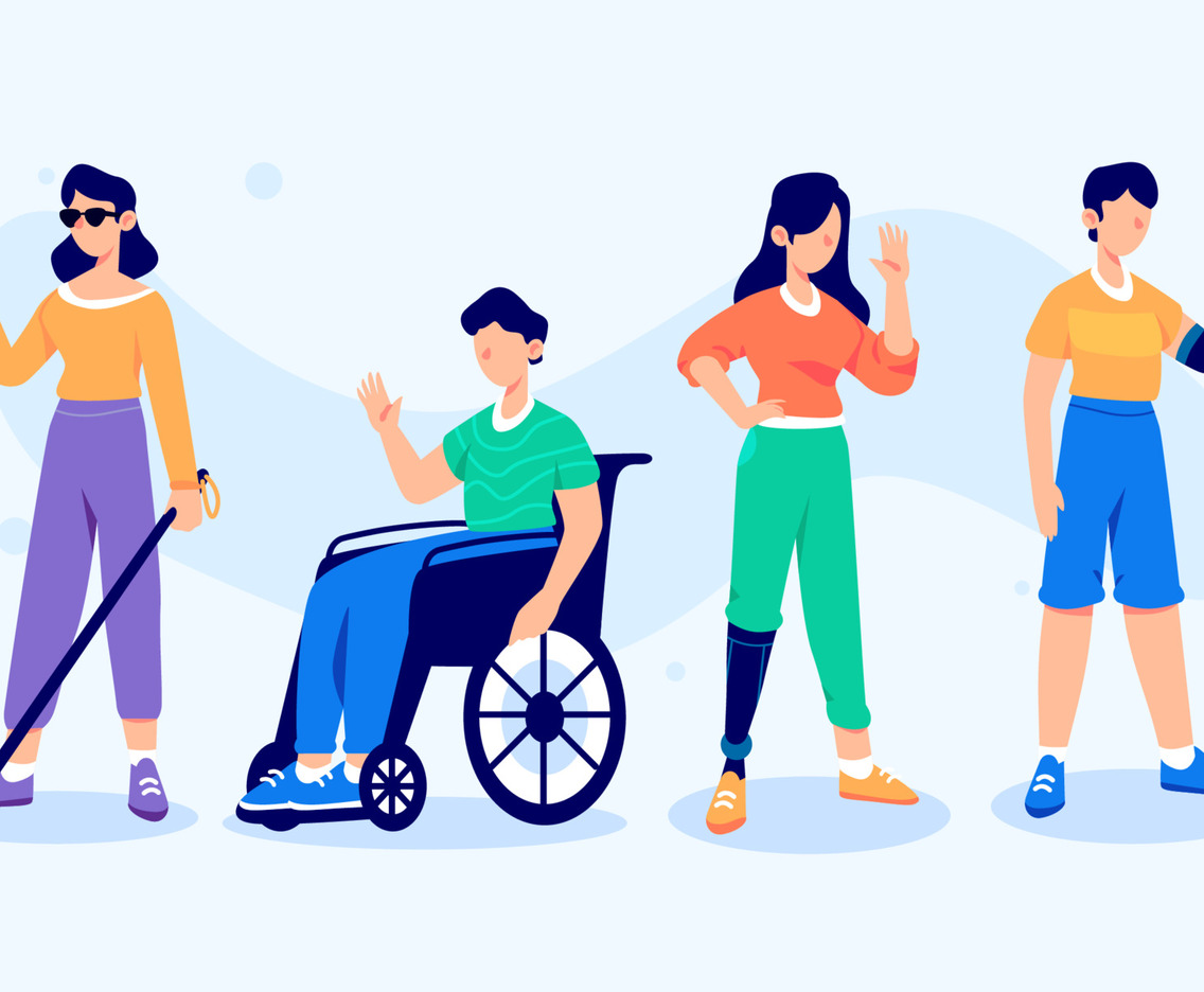 Set Of Empowering Disabled People Character Vector Art & Graphics ...