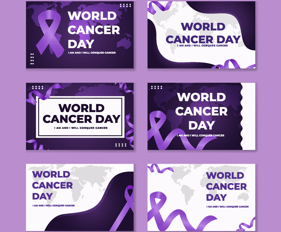 World Cancer Day Greeting Card Set Vector Art & Graphics | freevector.com