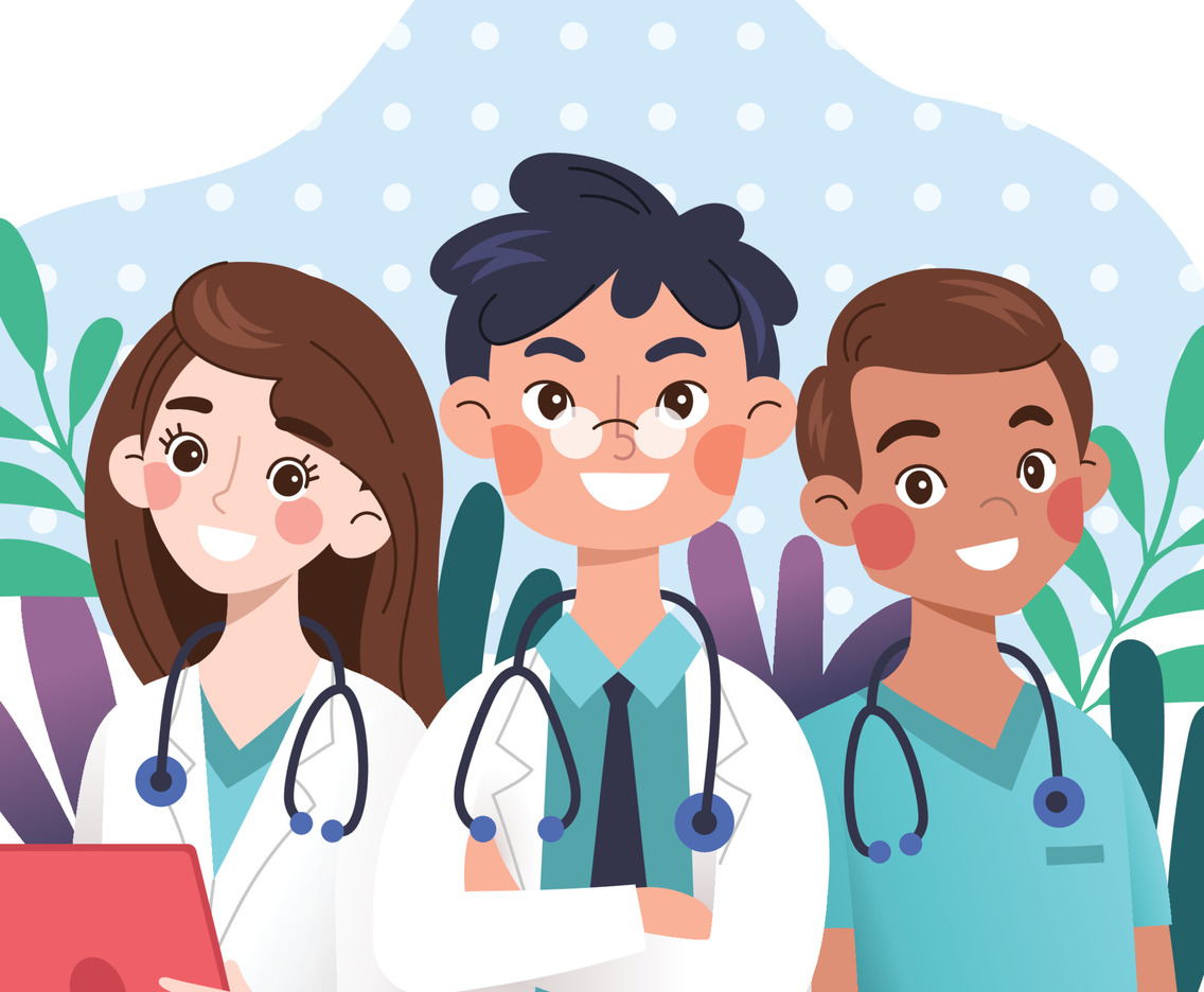 Happy Smiling Doctors Vector Art & Graphics | freevector.com