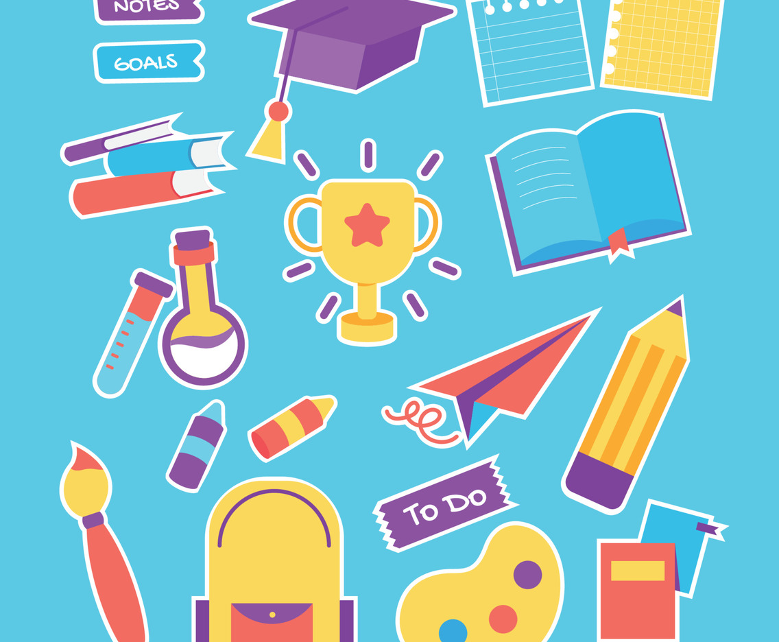 School Journaling Sticker Vector Art & Graphics | freevector.com