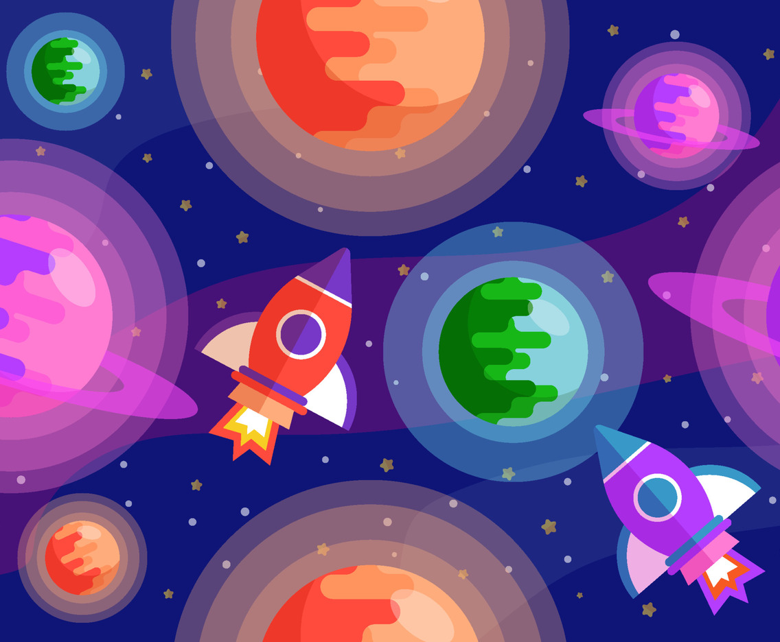 Cartoon Galaxy Pattern Background Vector Art & Graphics | freevector.com