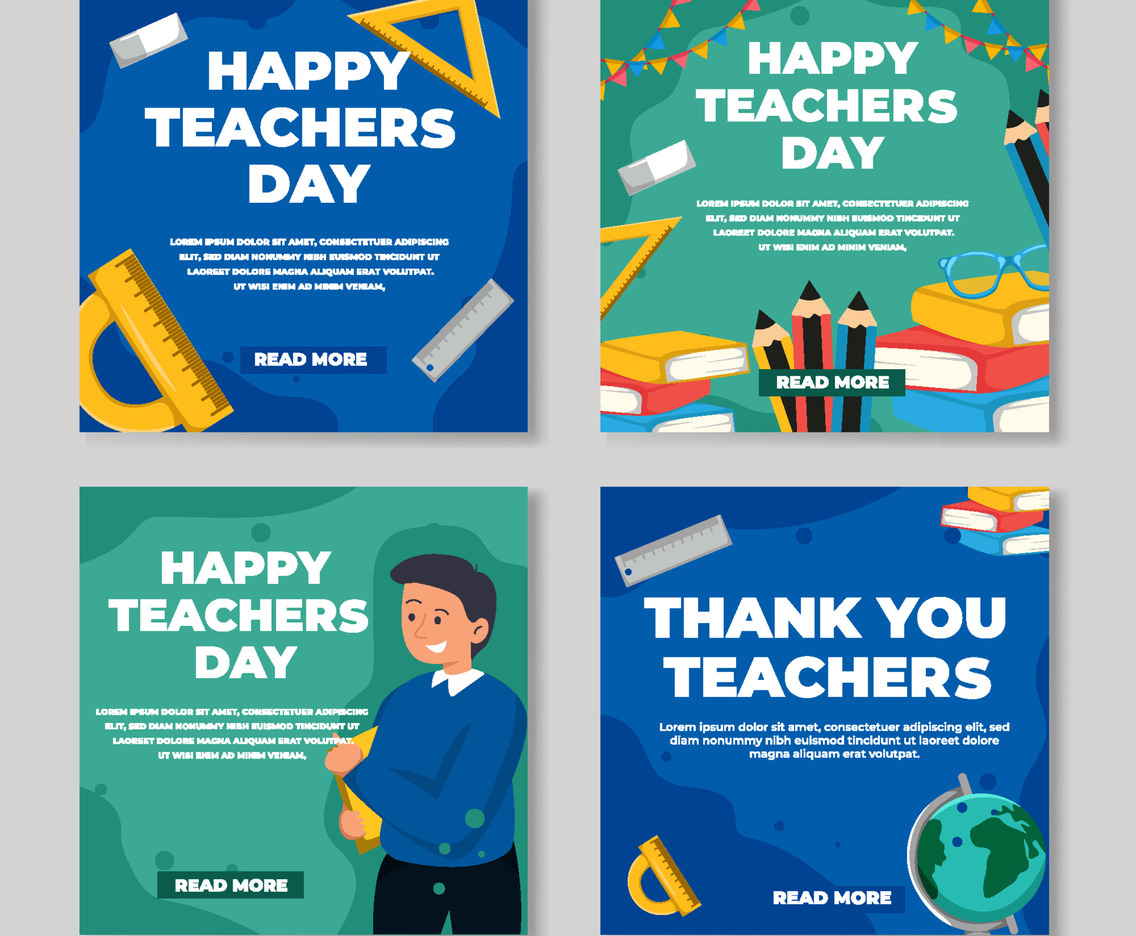 Social Media Post Of Teachers Day Vector Art & Graphics | freevector.com