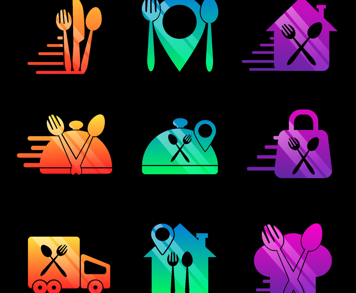 Delivery Food Logo Set Vector Art & Graphics | freevector.com
