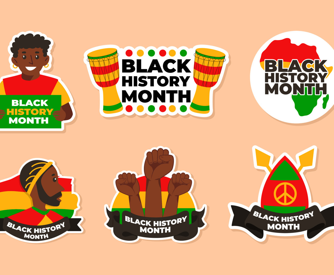 Black History Month Sticker Collection Vector Art & Graphics ...