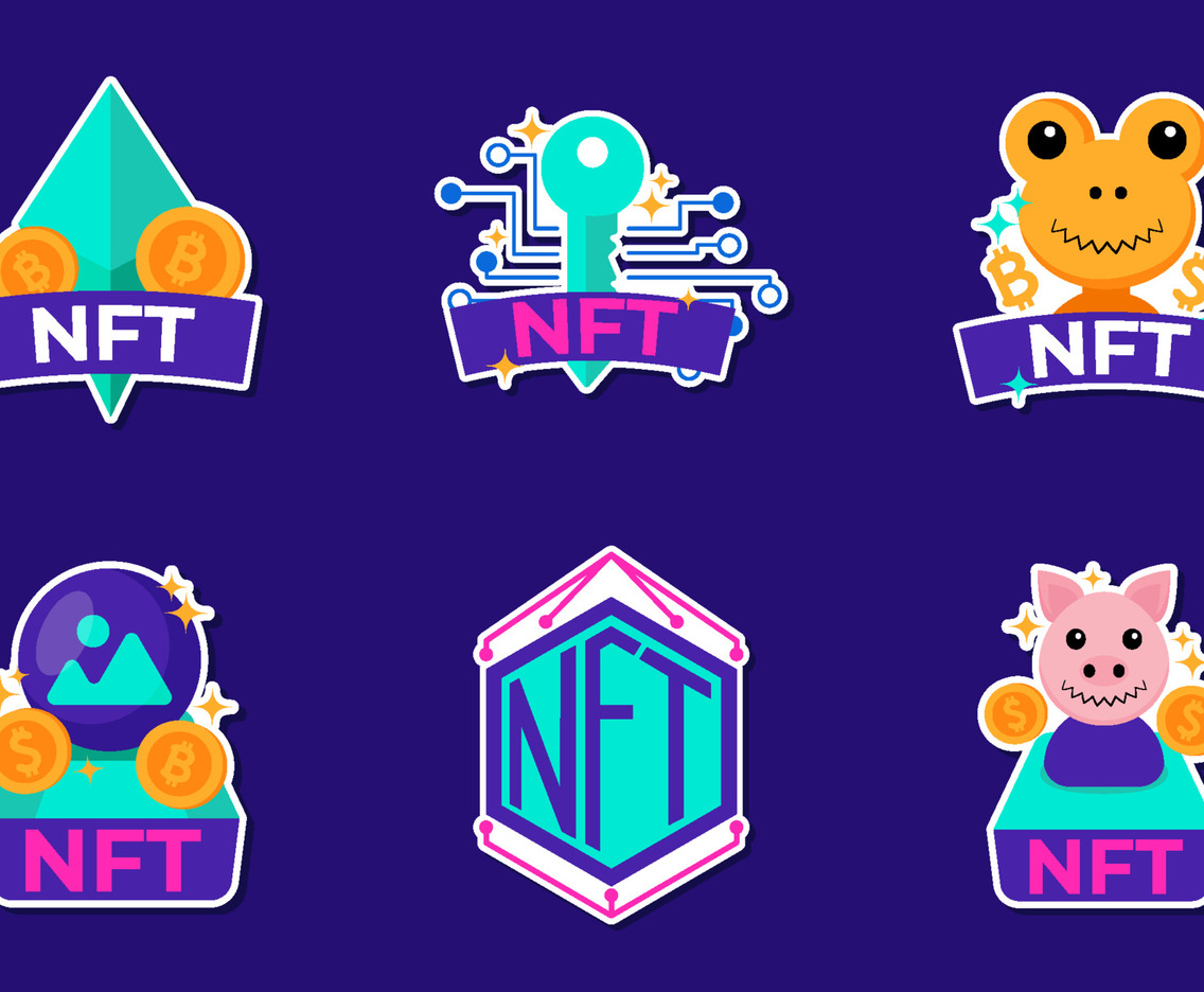 Non Fungible Token Sticker Collection Vector Art & Graphics ...