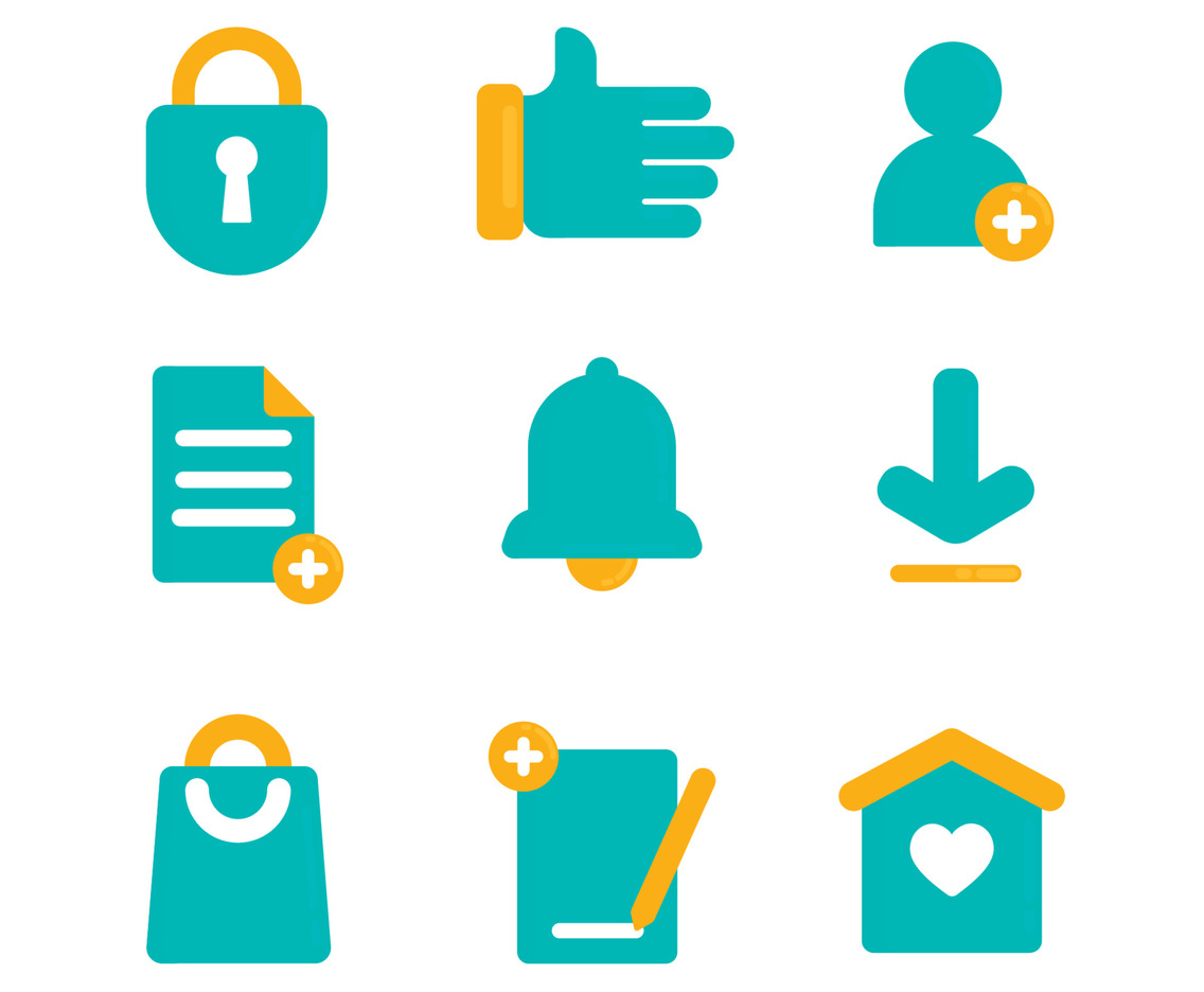 Social Media Reactions And Actions Colored Set Vector Art & Graphics ...