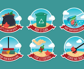 Beach Cleaning Banner Collection Vector Art & Graphics | freevector.com