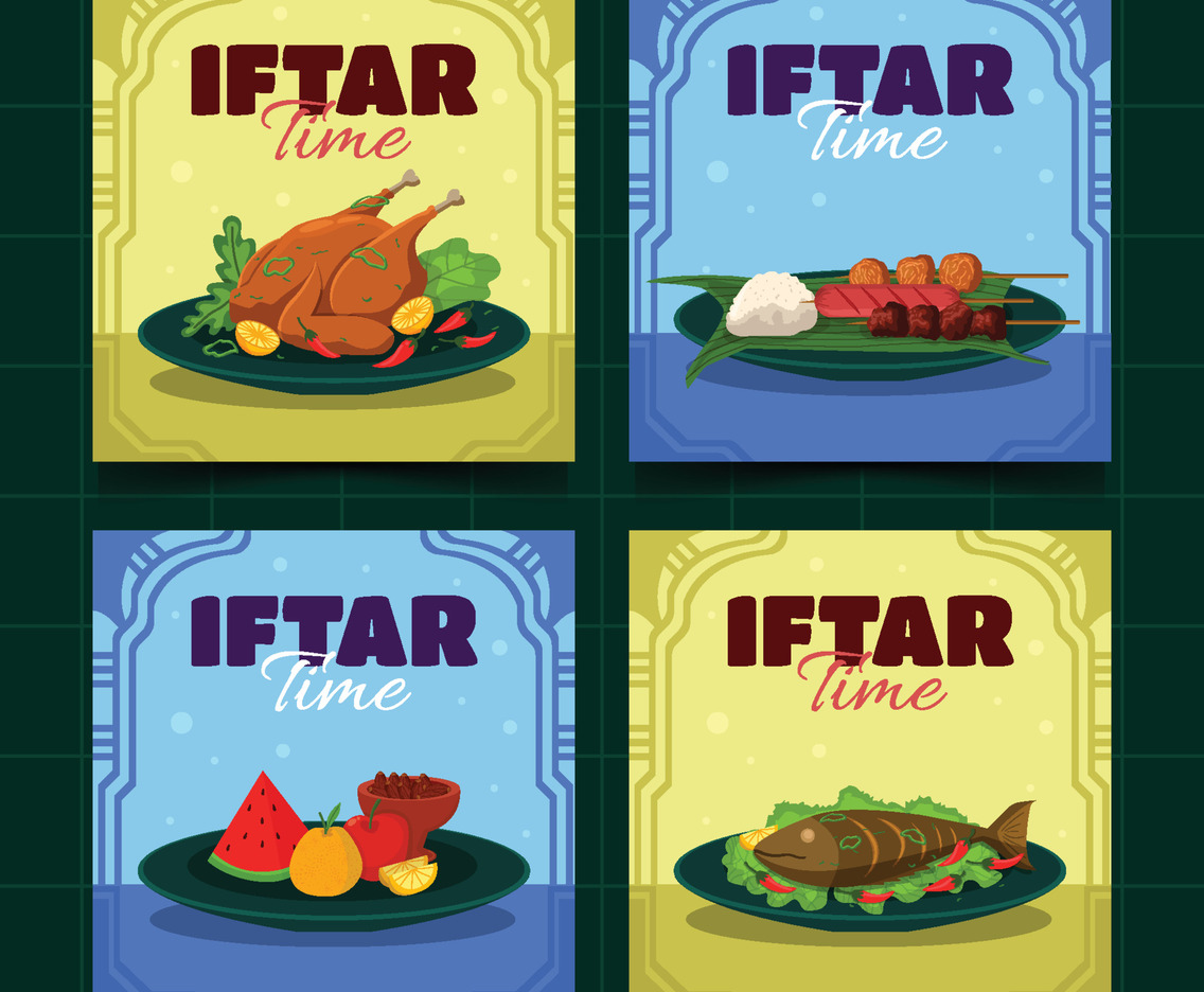 Happy Ramadan Iftar Social Media Post Vector Art & Graphics ...