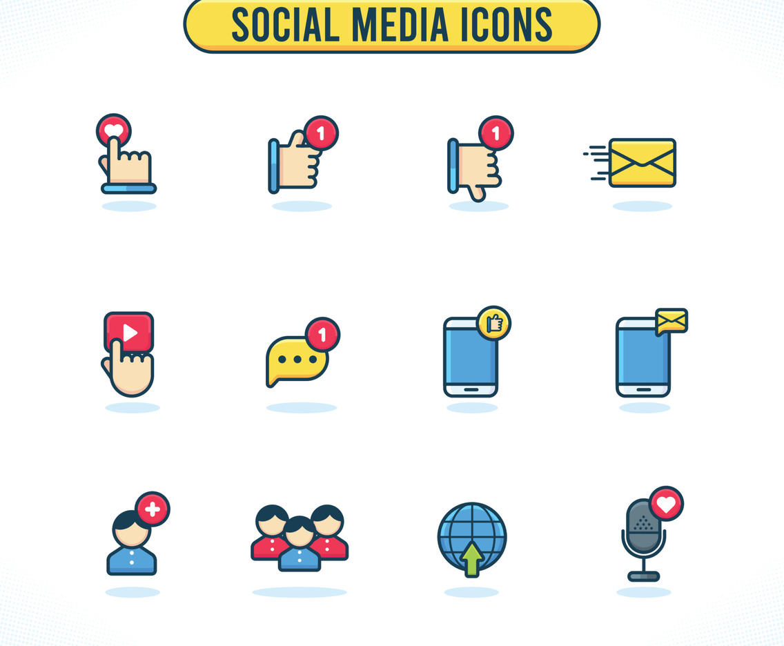 Color Social Media Icon Set Vector Art & Graphics | freevector.com