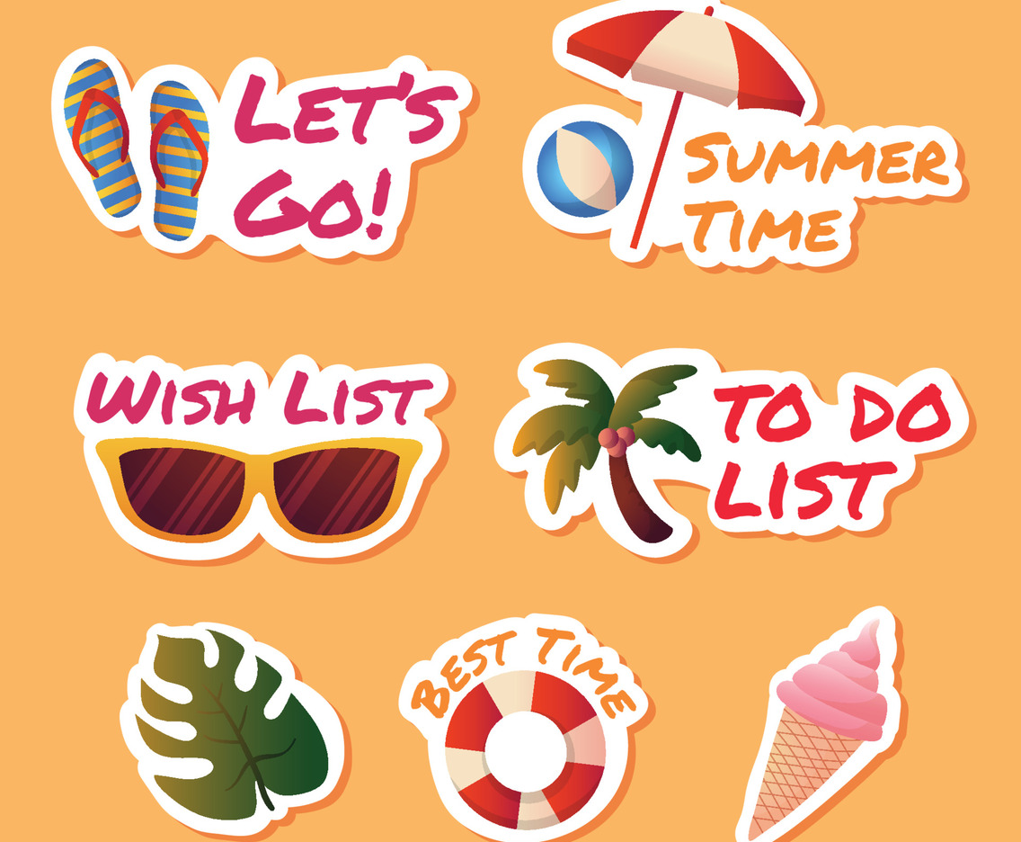Journaling Sticker Of Summer Holiday Vector Art & Graphics | freevector.com