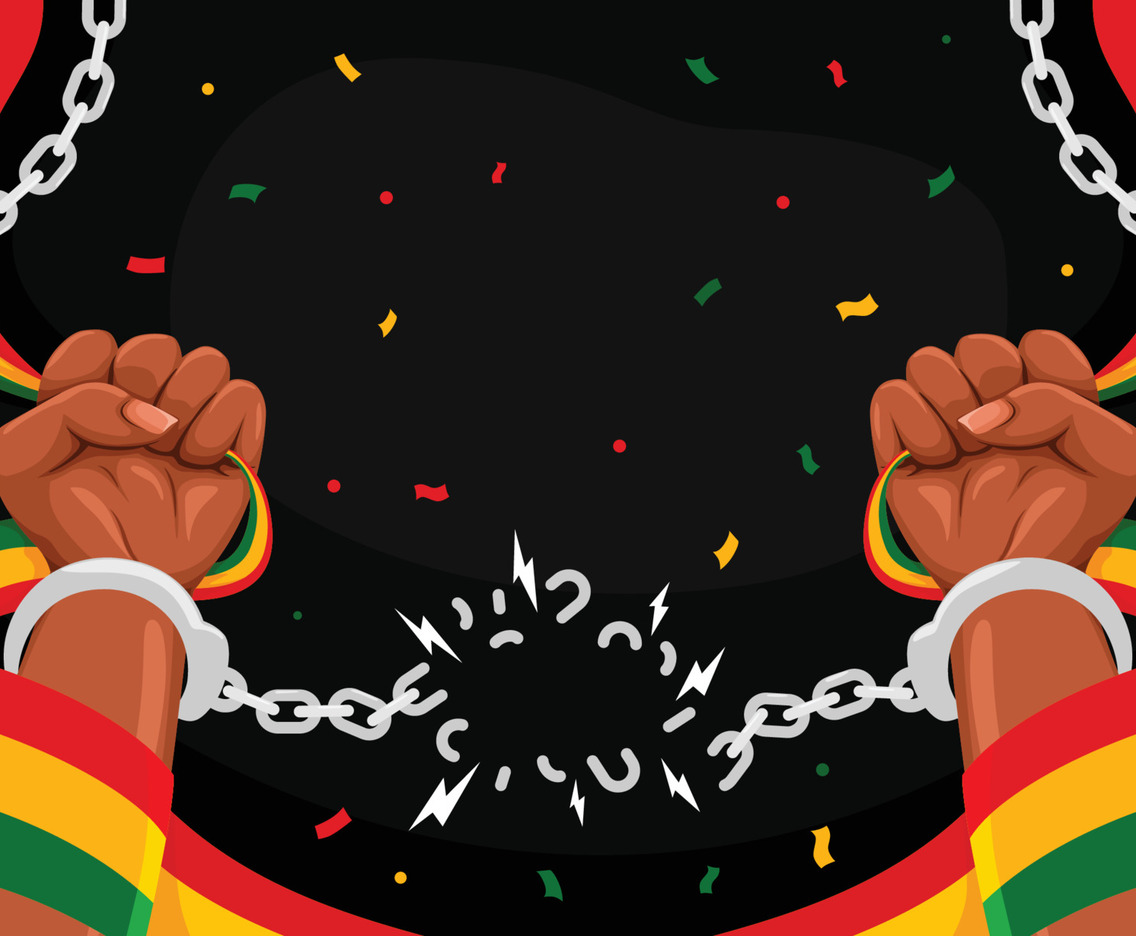 Celebration Of Juneteenth The Freedom Day Background Vector Art ...