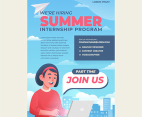 Beach Summer Internship Poster Vector Art & Graphics | freevector.com