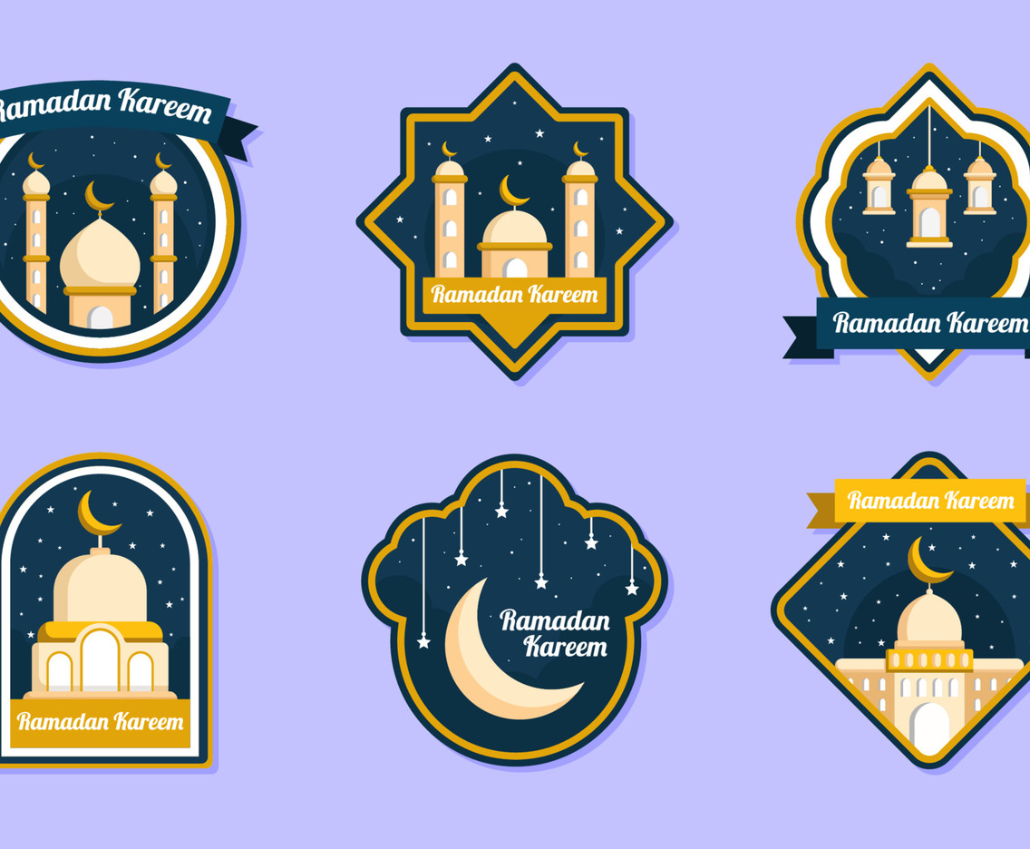 Ramadan Kareem Sticker Set Vector Art & Graphics | freevector.com