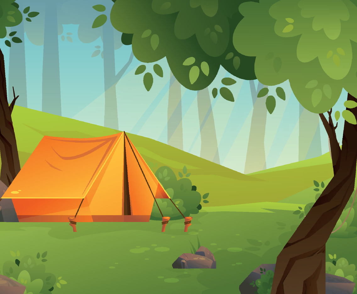 Summer Forest Background And Camping Vector Art & Graphics | freevector.com