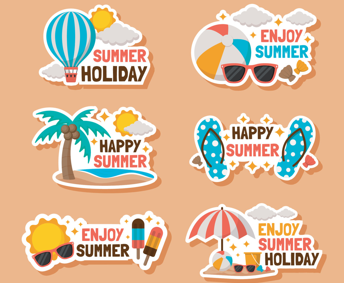 Summer Journaling Sticker Template Vector Art & Graphics | freevector.com