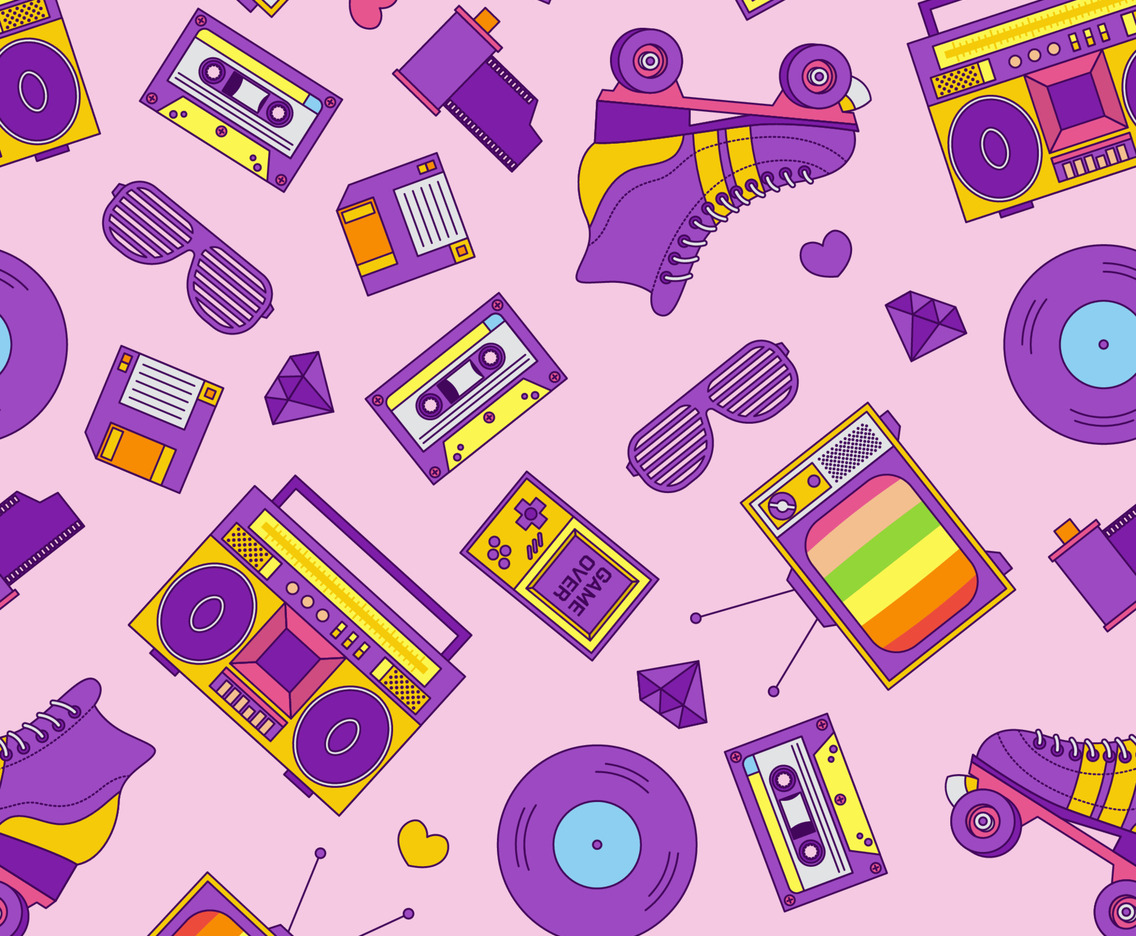 Retro 90s Seamless Pattern Background Vector Art & Graphics ...