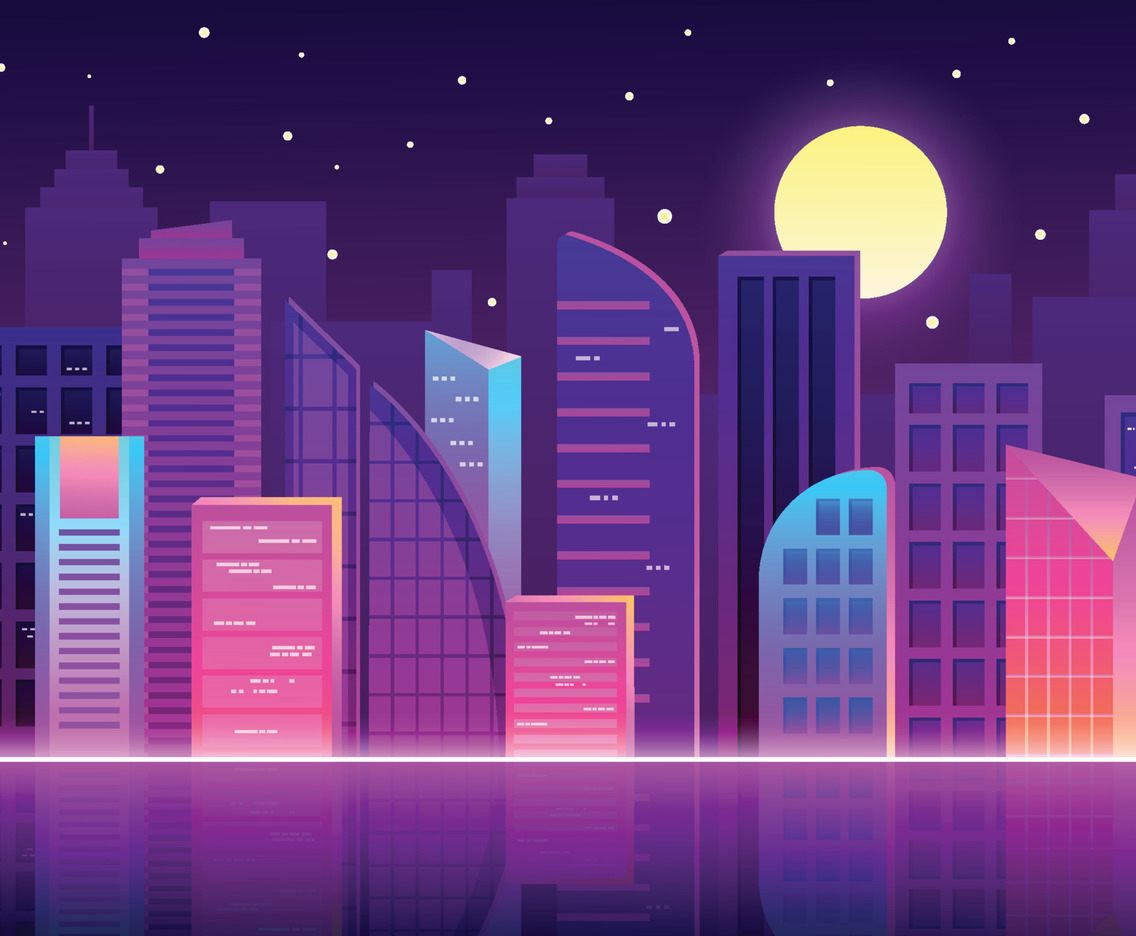 Background Skyscraper At Night Vector Art & Graphics | freevector.com