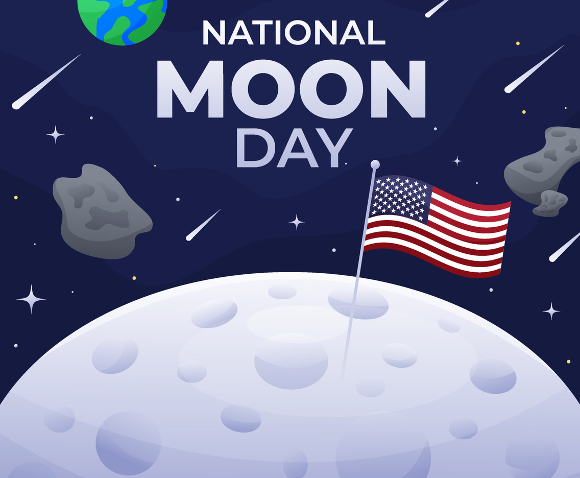 National Moon Day Meteor Concept Vector Art & Graphics | freevector.com