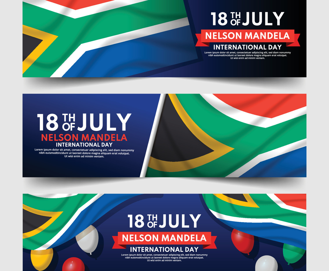 Nelson Mandela Day Banner Collection Vector Art & Graphics | freevector.com