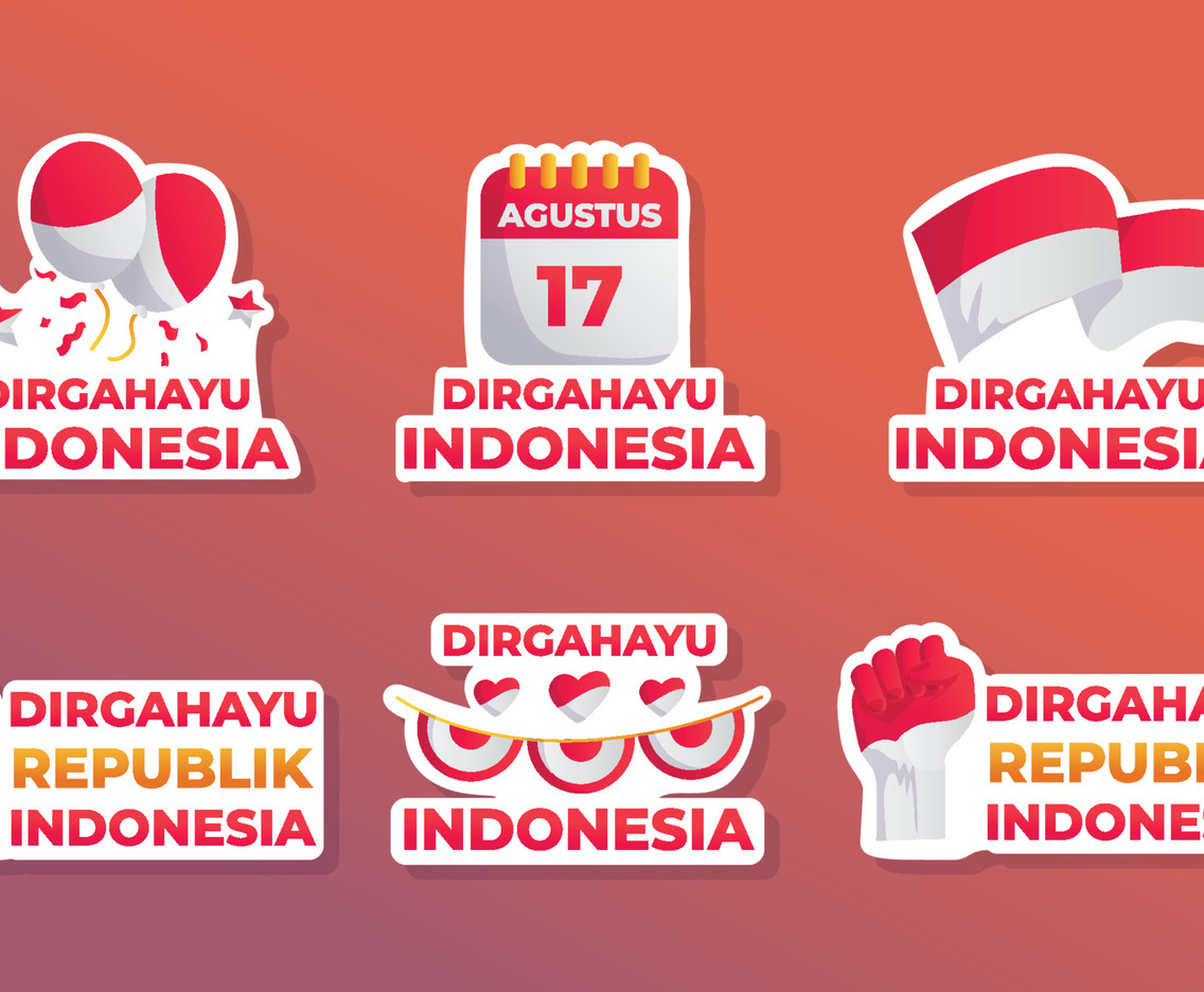 Indonesia Independence Day Sticker Vector Art & Graphics | freevector.com