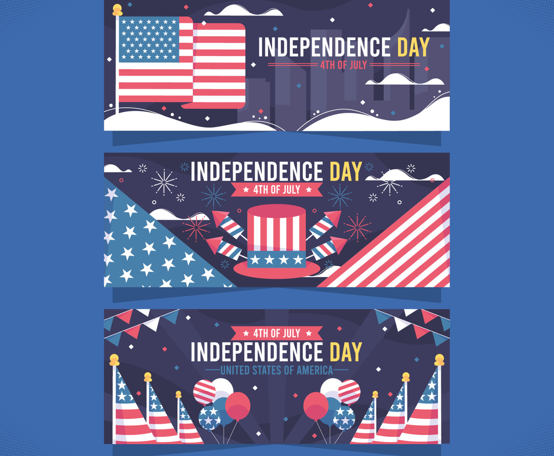 Patriotism Day Banner Set Vector Art & Graphics | freevector.com