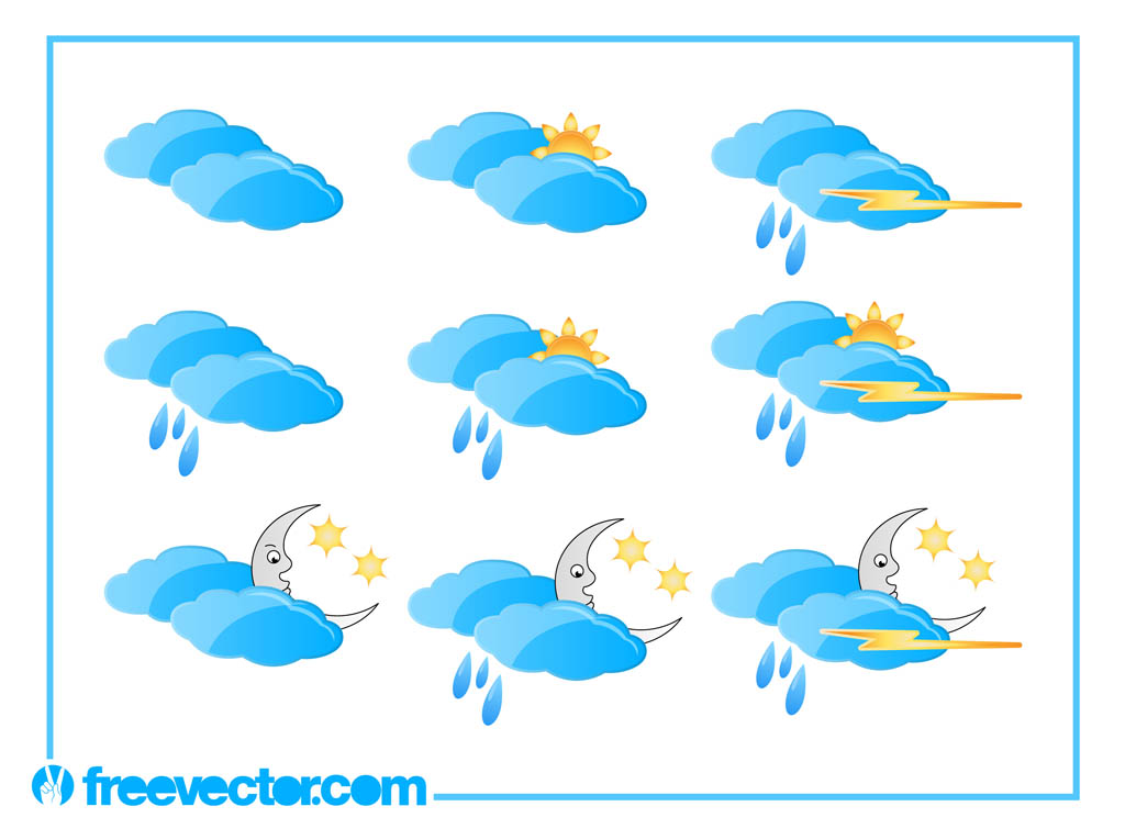 Weather Graphics Set Vector Art & Graphics | freevector.com