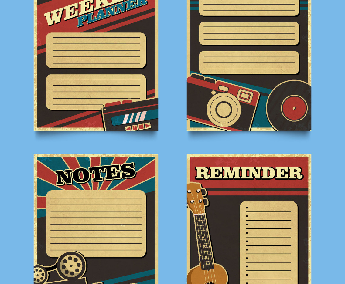 Journal Template Vintage Retro Style Vector Art & Graphics | freevector.com