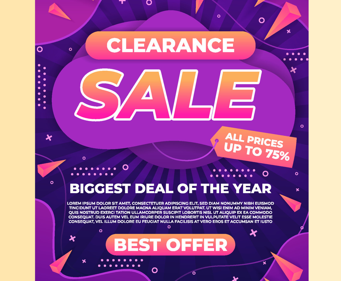 Clearance Sale Poster Vector Art & Graphics | freevector.com