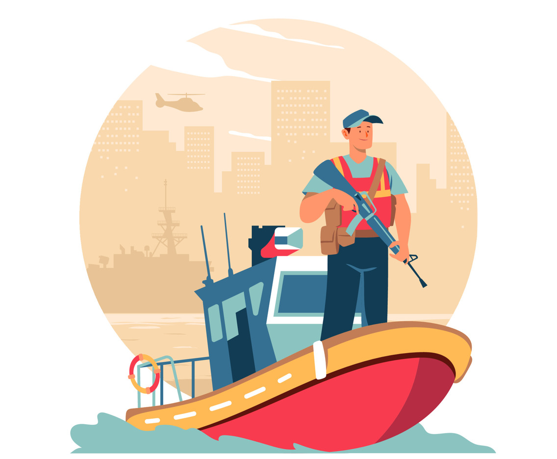 Coast Guards On Duty Vector Art & Graphics | freevector.com