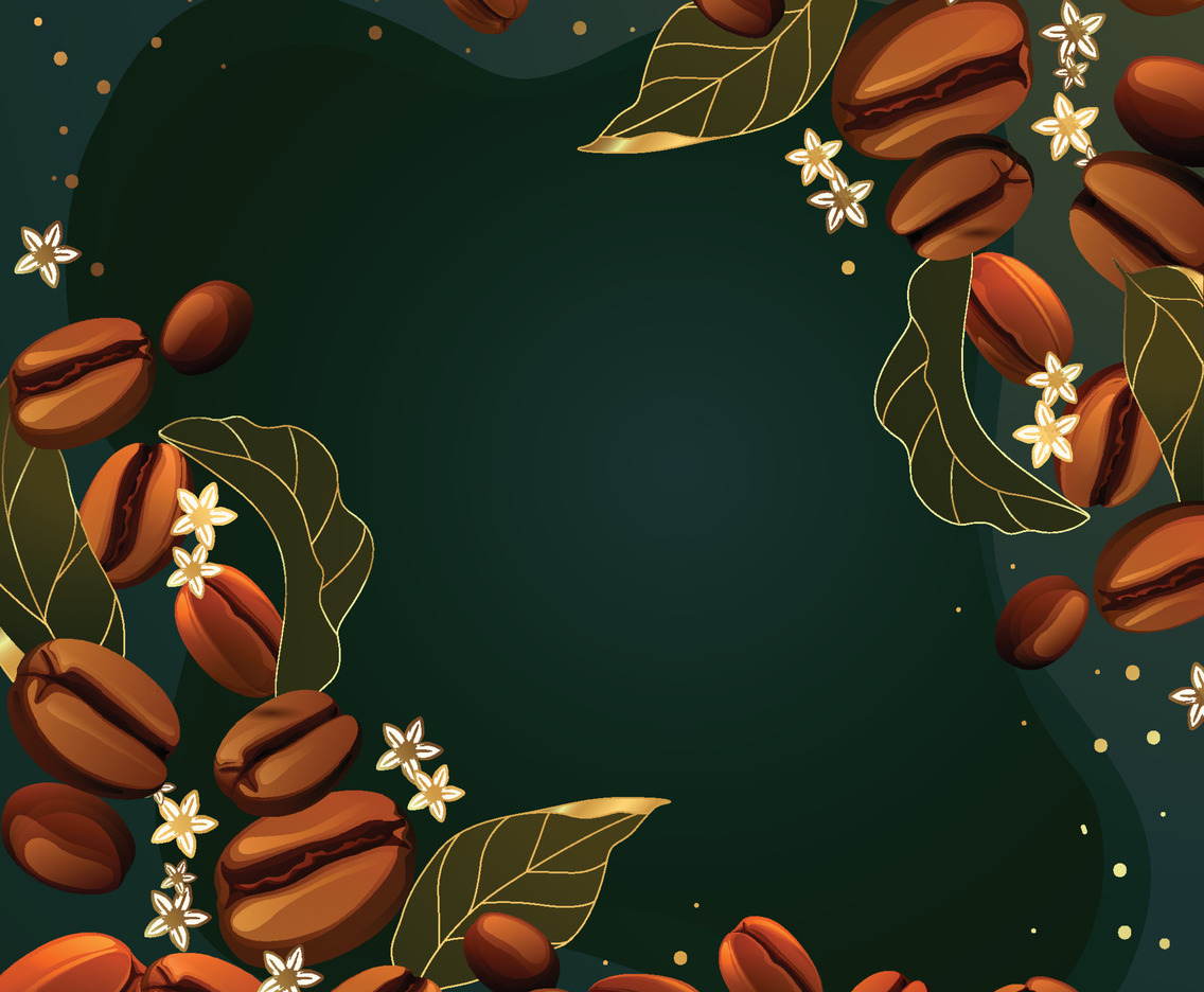 Coffee Beans With Green Background Vector Art & Graphics | freevector.com