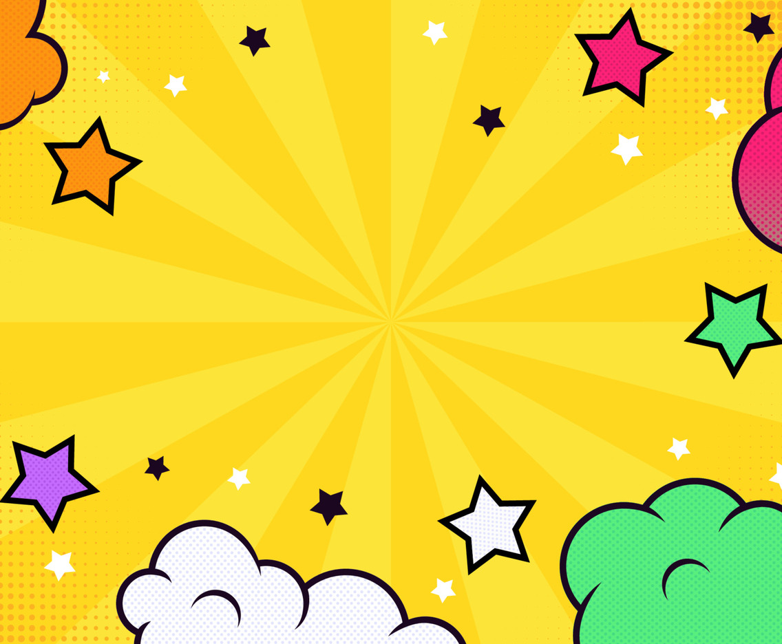 Colorful Stars And Clouds Pop Art Style Vector Art & Graphics ...