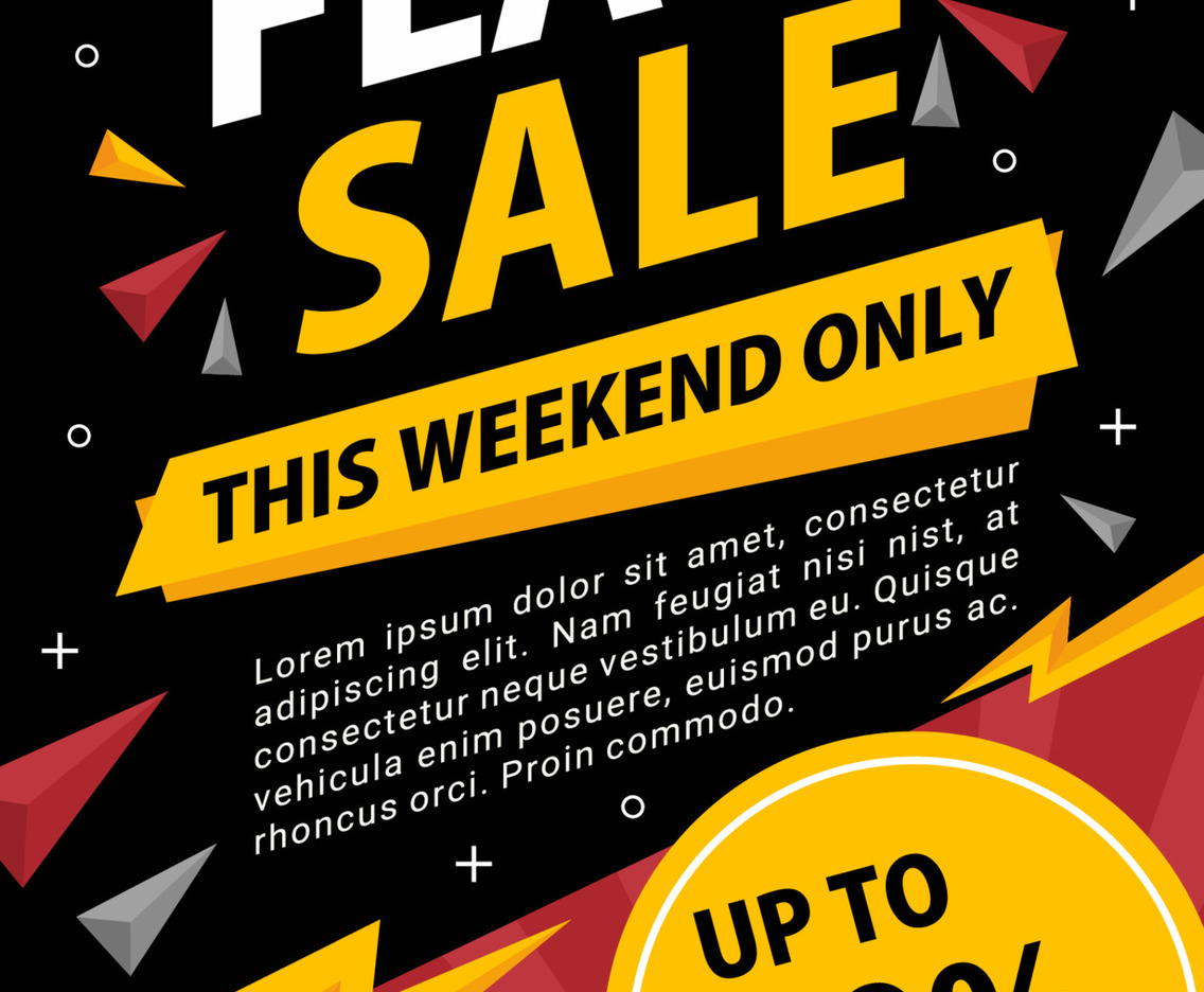 Flash Sale Template Promotion Poster Vector Art & Graphics | freevector.com