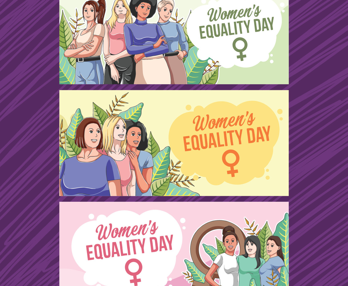 Event With The Theme Of Women Equality Day Banner Vector Art & Graphics ...