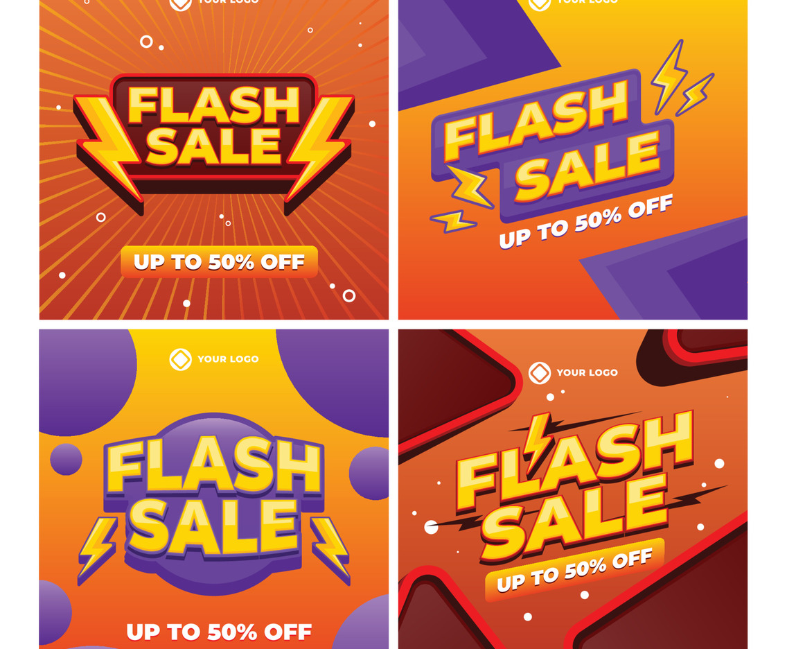 Flash Sale Simple Template Social Media Post Vector Art & Graphics ...