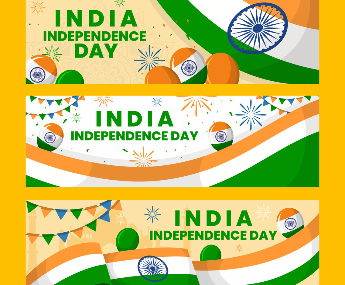 India Independence Day Banner Set Vector Art & Graphics | freevector.com