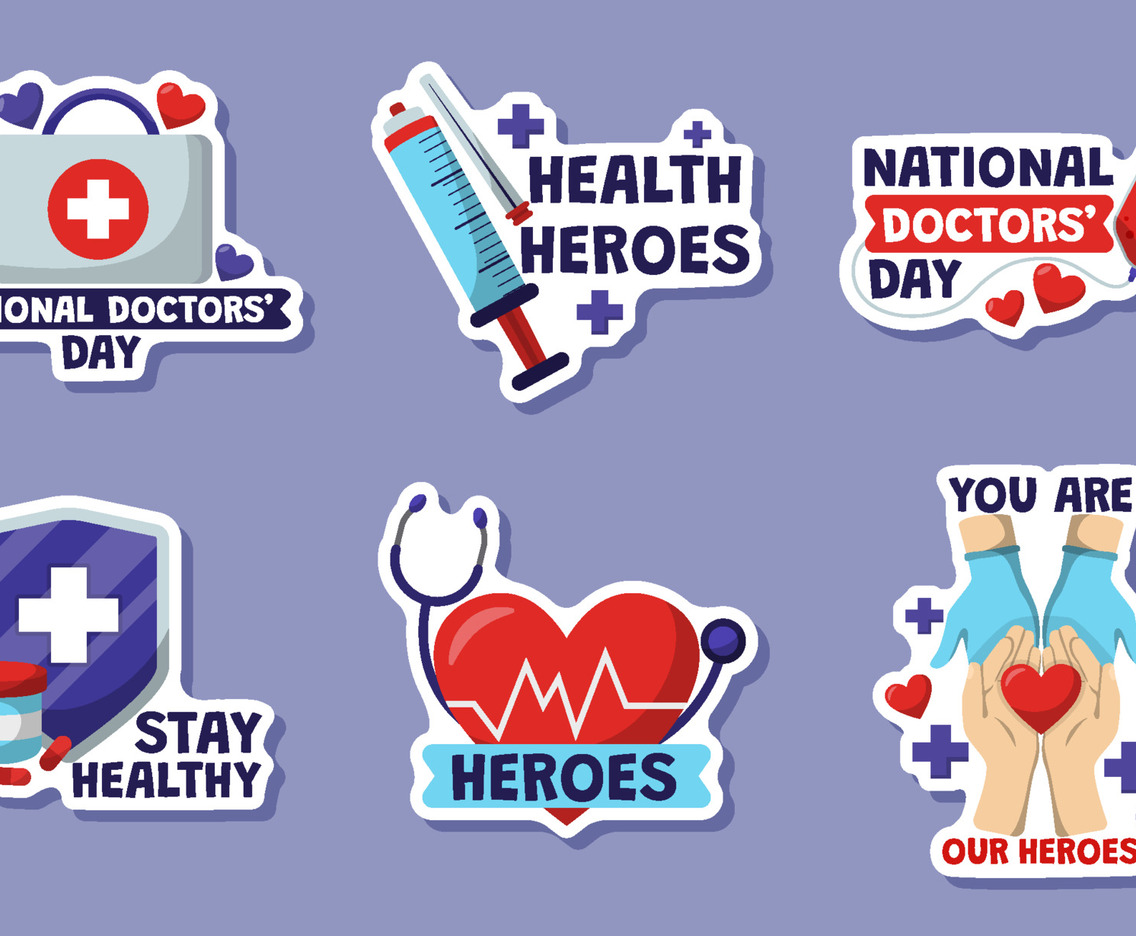 National Doctor Day Sticker Collection Vector Art & Graphics ...