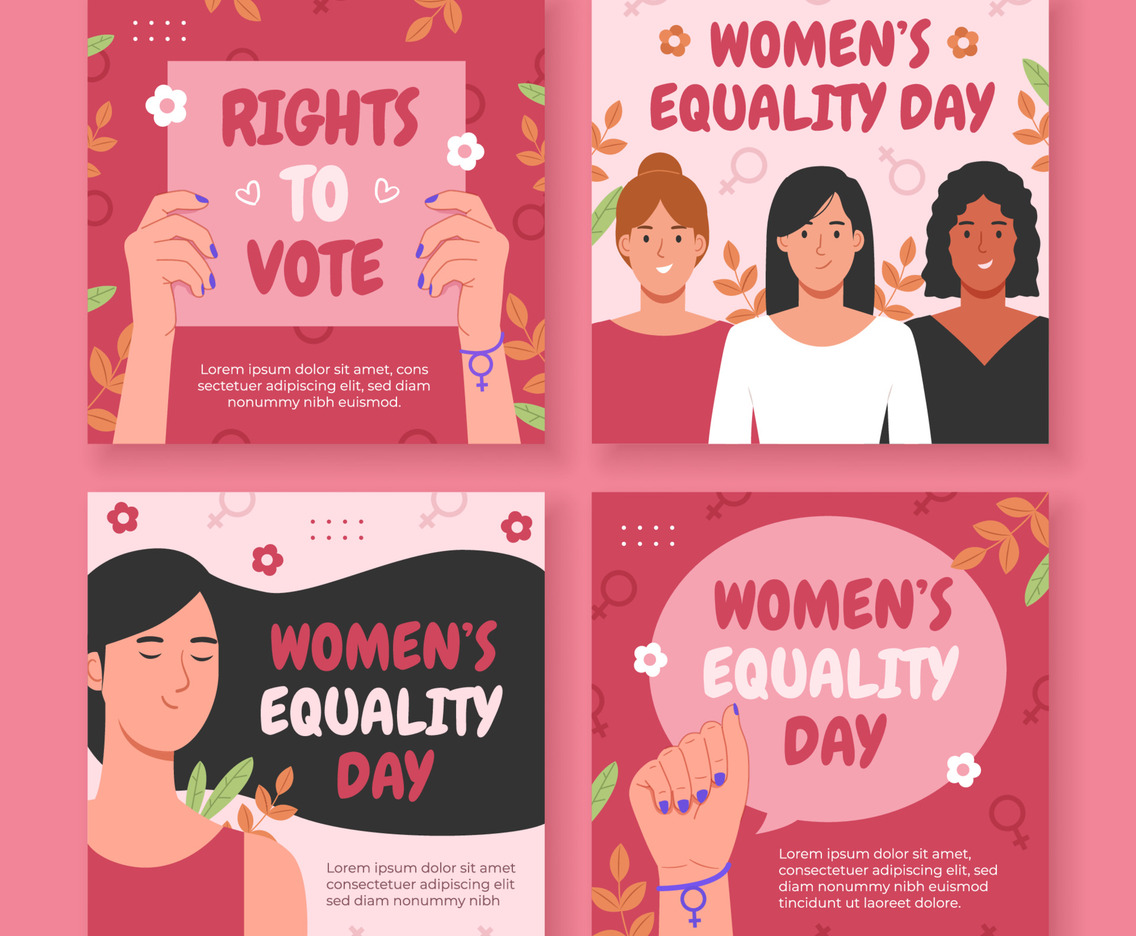 Women's Equality Day Social Media Template Vector Art & Graphics ...