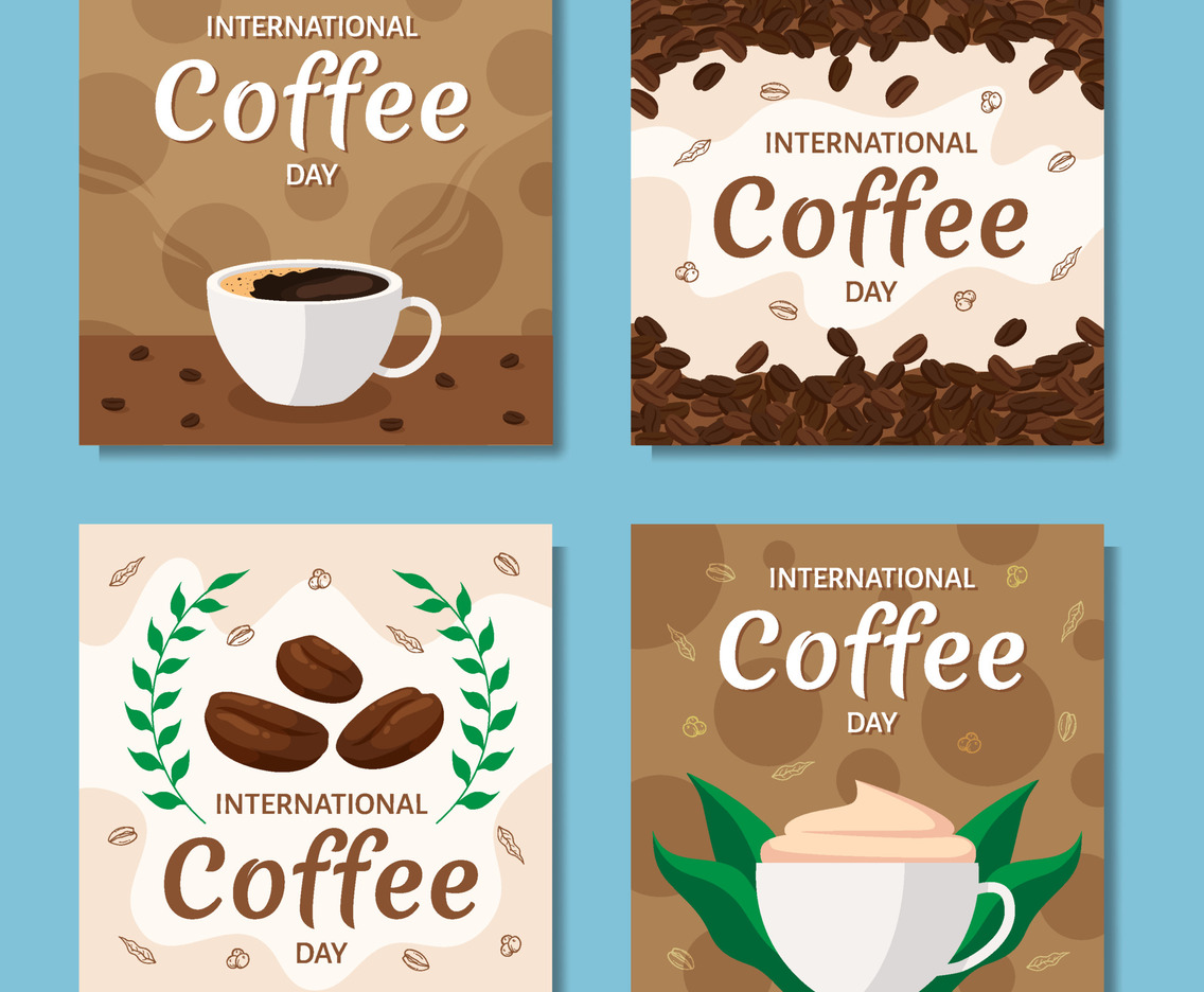 International Coffee Day Social Media Post Template Vector Art ...